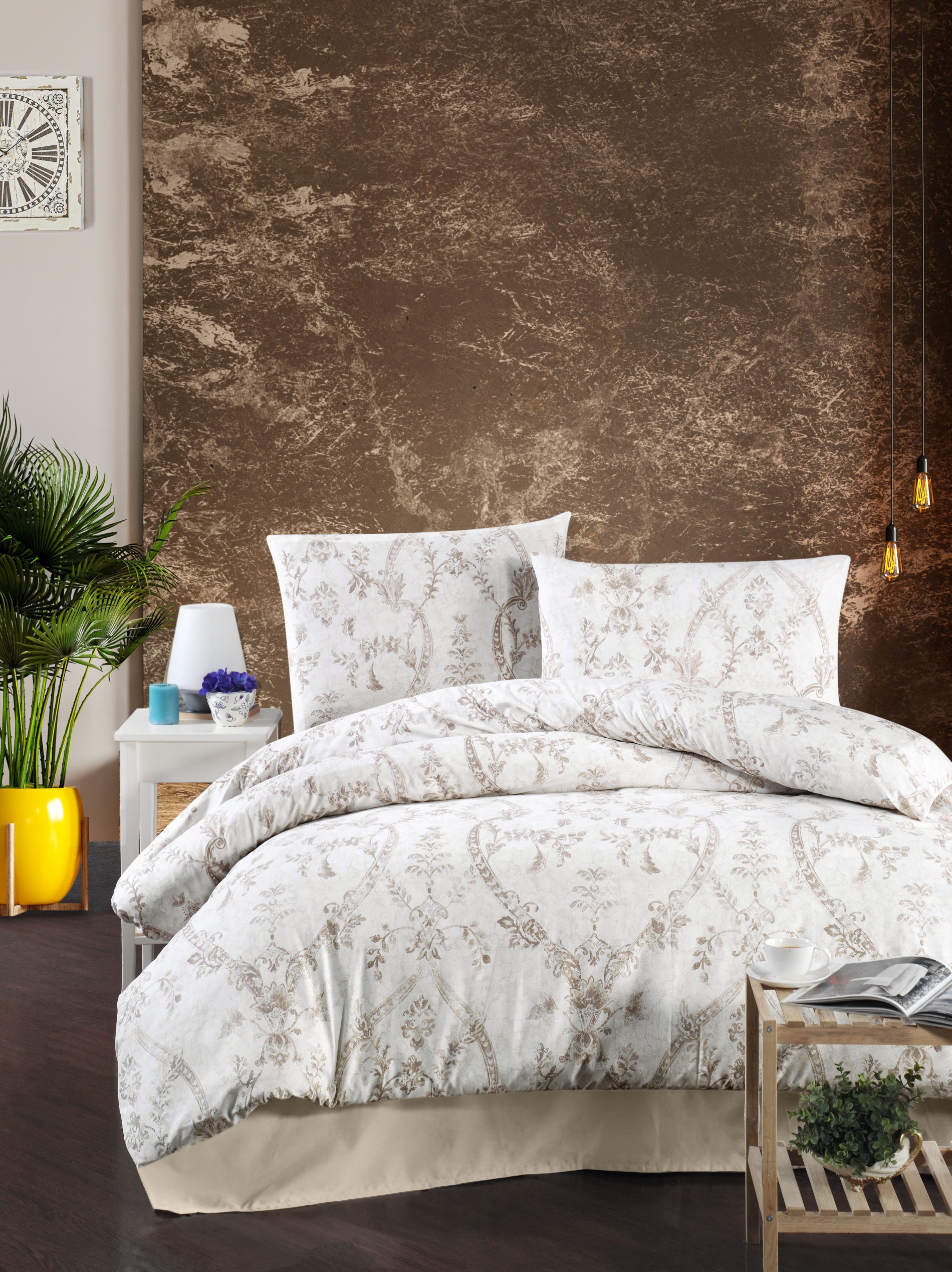 Комплект постельного белья Alea Natural Series 200 x 220 см Brown Pearl ...